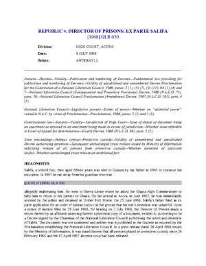 Mensima v Attorney General - MENSIMA & ORS. V ATTORNEY GENERAL & ORS. OTHERS. AREA OF LAW: - Studocu
