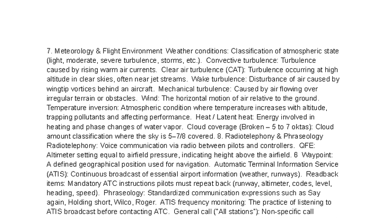 Meteorology and Radiotelephony in Aviation: Key Concepts and Terms ...