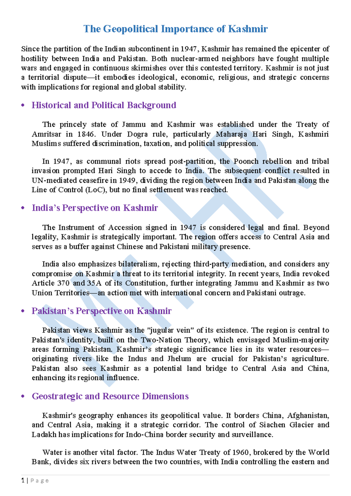 Kashmir's Geopolitical Significance: A Study of Conflict and Identity ...