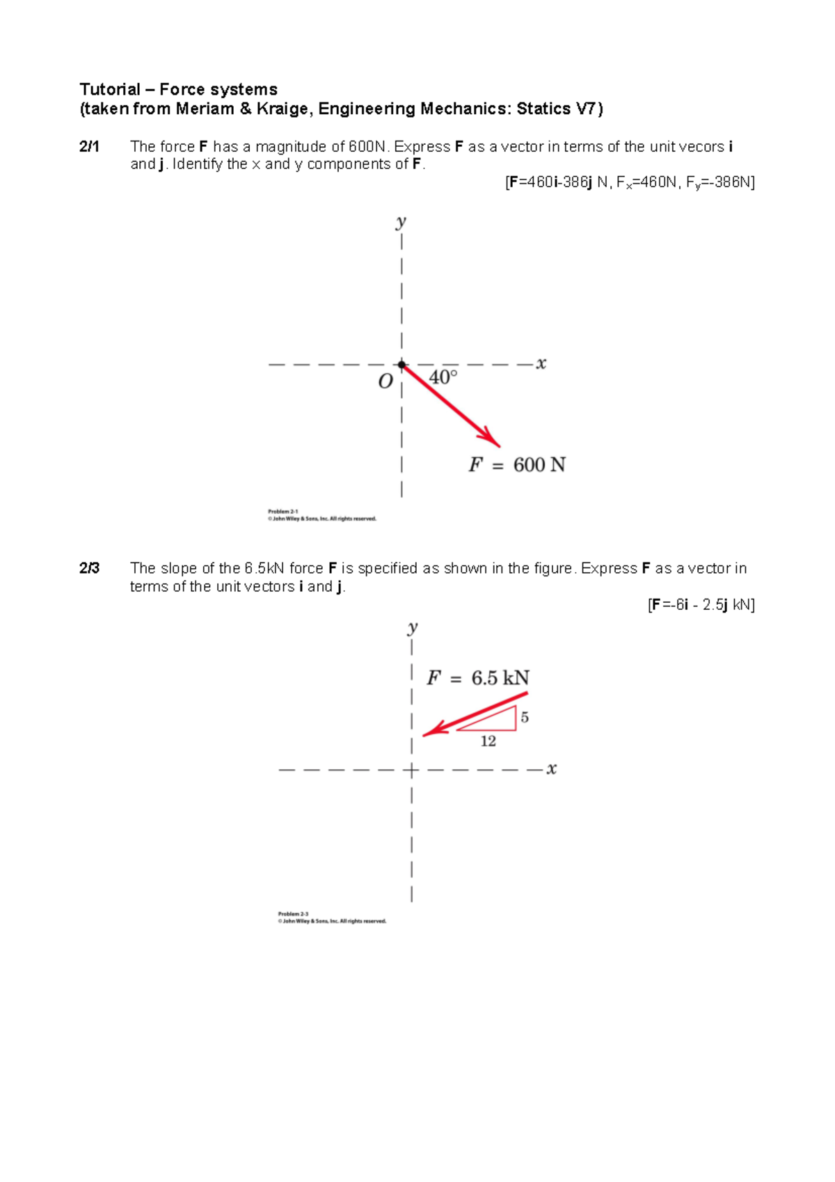 statics 1Tutorial Question 1 - ENG5052 - Glas - Studocu