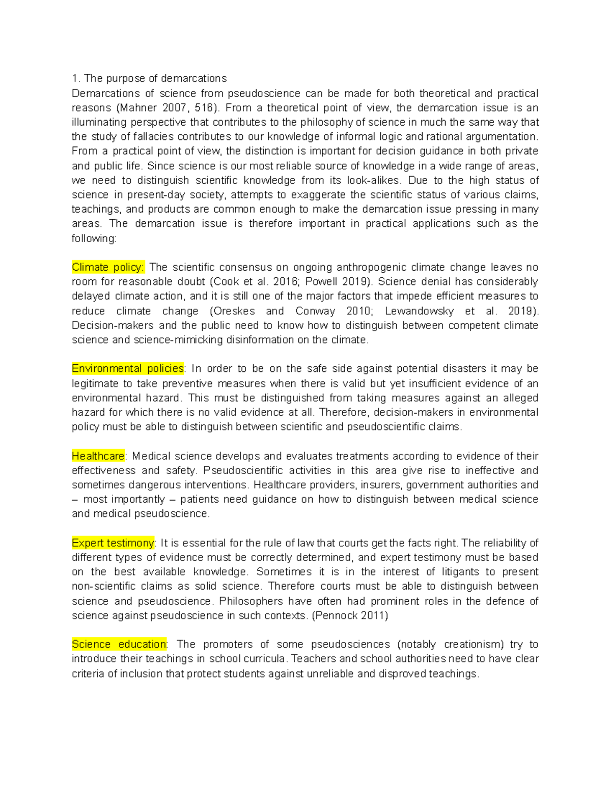 Demarcation of Science and Pseudoscience: An Analytical Perspective ...