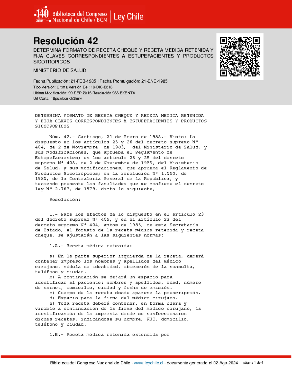 Resolución 42: Formato de Receta Cheque y Retenida en Salud - Studocu