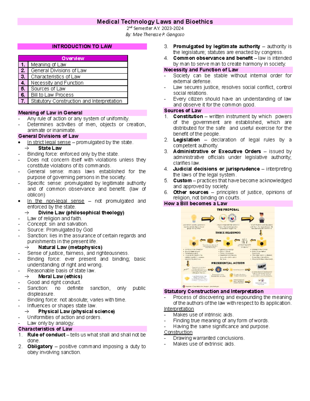 MT-Laws-Transes - Transes - 2 nd Semester A. 2023- 2024 By: Mae ...
