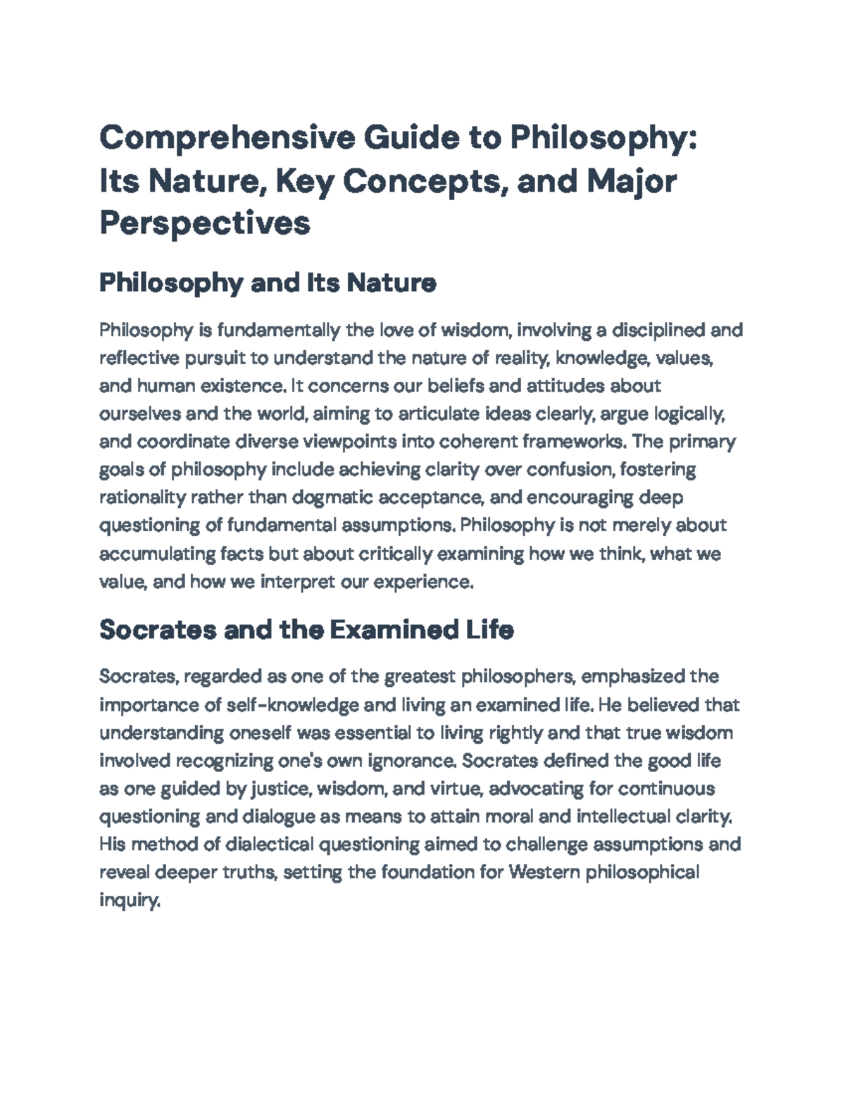 Comprehensive Guide to Philosophy: Concepts, Theories, and Perspectives ...