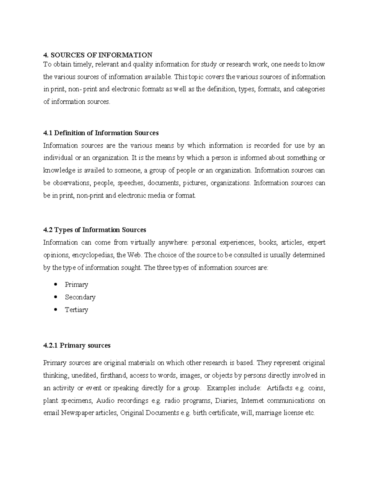 Topic 4: Understanding Sources of Information for Research - Studocu