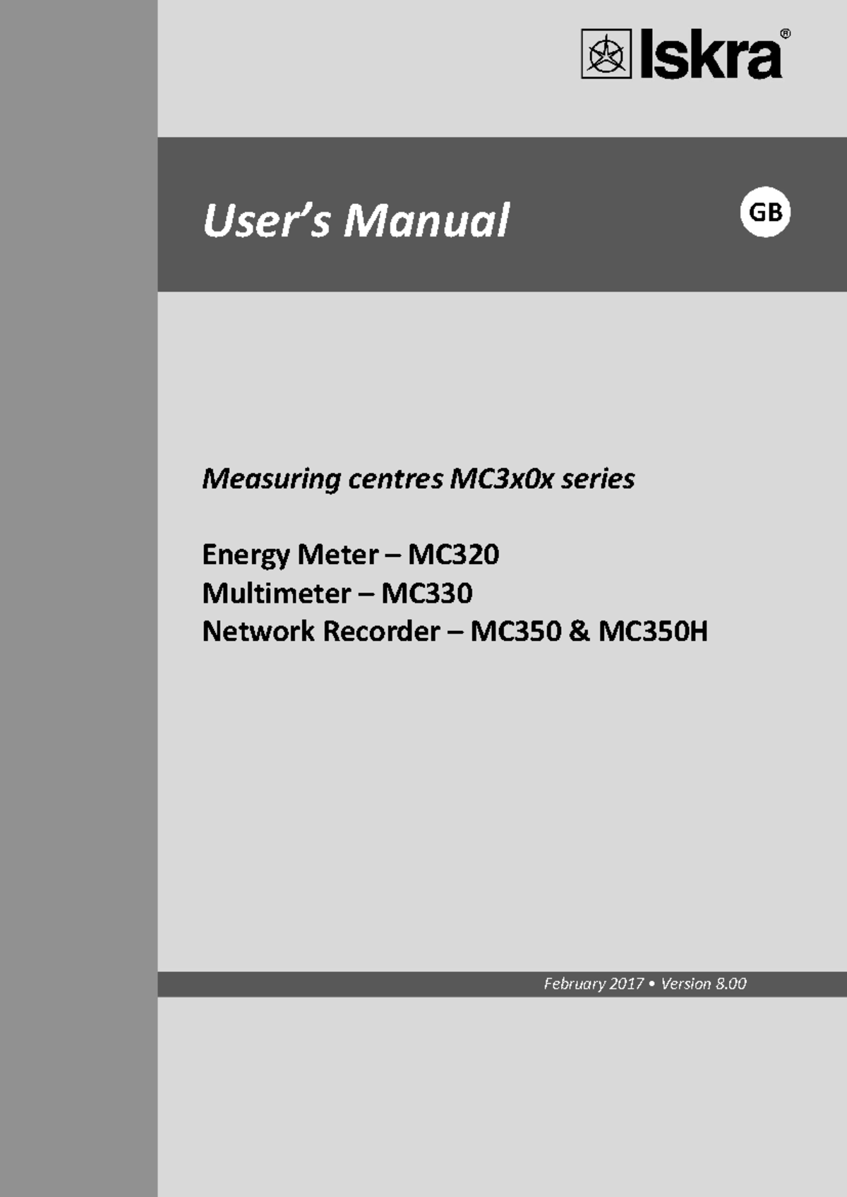 K MC3x0x GB 22444000 Usersmanual Ver 8 - Table of Contents Measuring ...