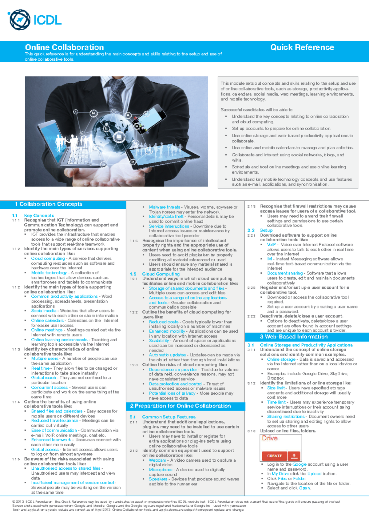 ICDL Online Collaboration Quick Reference Guide (v1) - Studocu