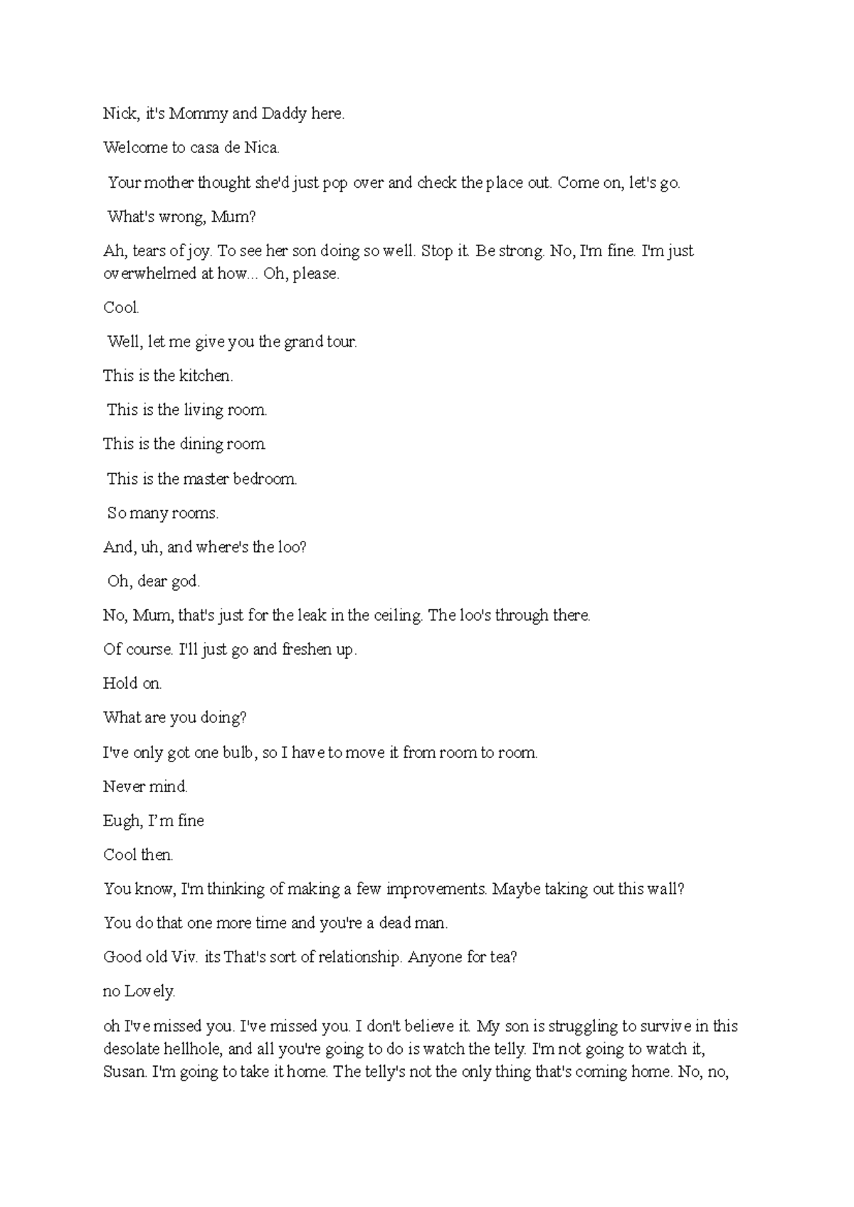 Nick - GOOD LUCK AND HAVE A NICE DAY!!! (Final Scene Analysis) - Studocu