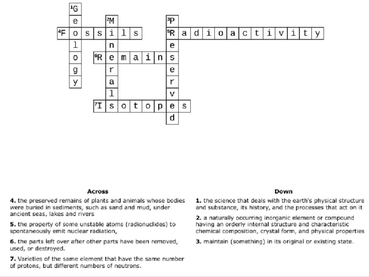 Fossil Record Vocabulary for 1G & 2M SP Tossils - Study Guide - Studocu