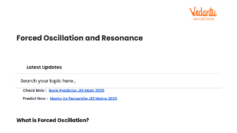 Forced Oscillation & Resonance: Key Concepts and Differences - Studocu