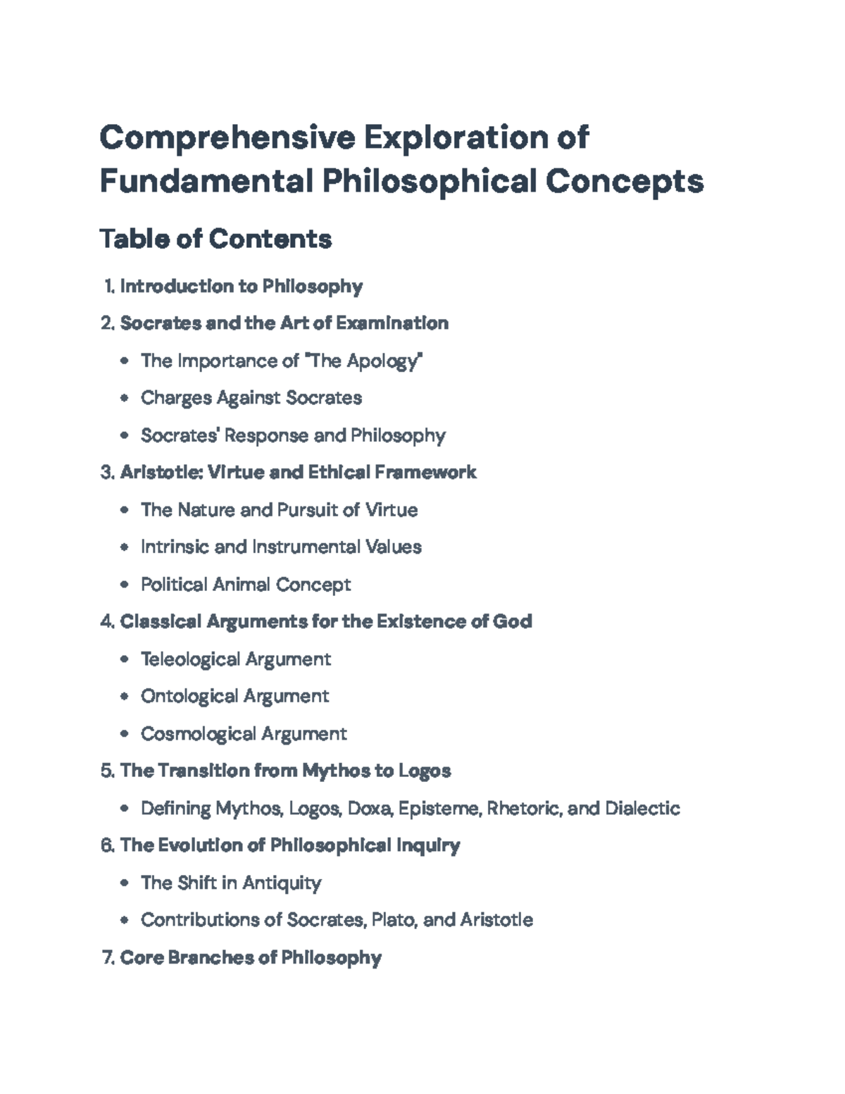 Comprehensive Overview of Philosophy: Key Concepts and Figures ...