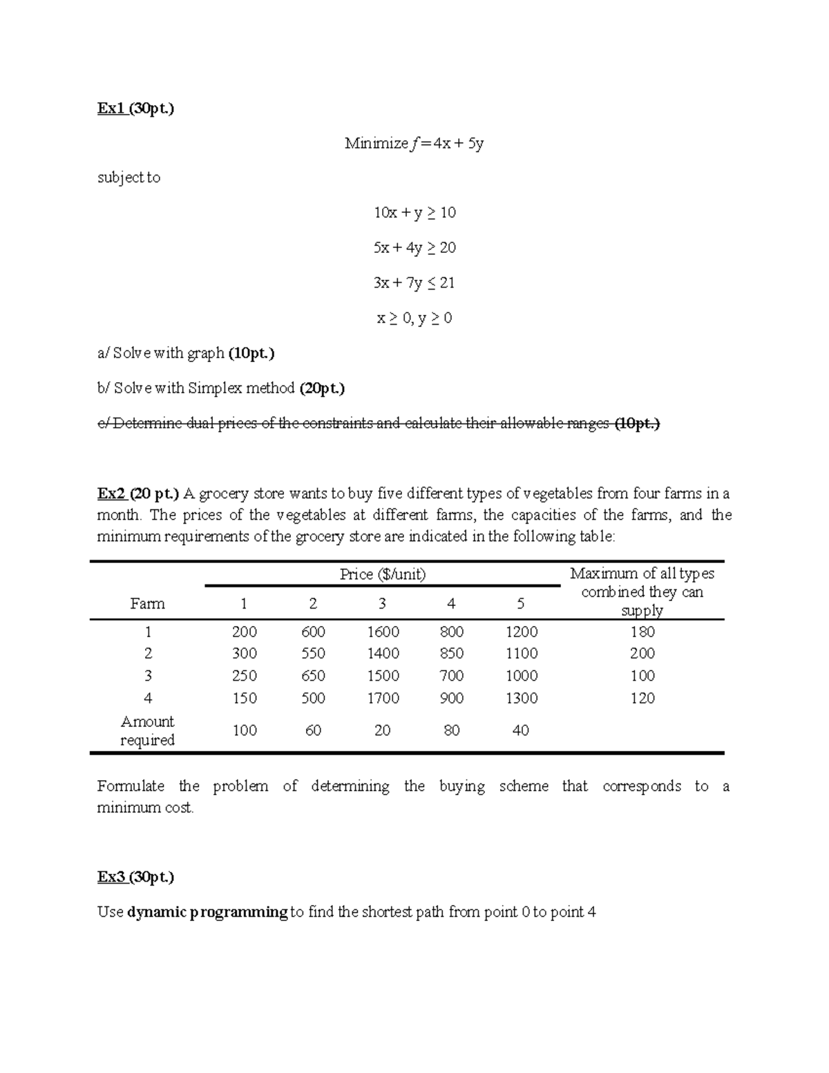 Mock 251 - BTKT: Optimization Problems & Solutions (Ex1, Ex2, Ex3) - Studocu