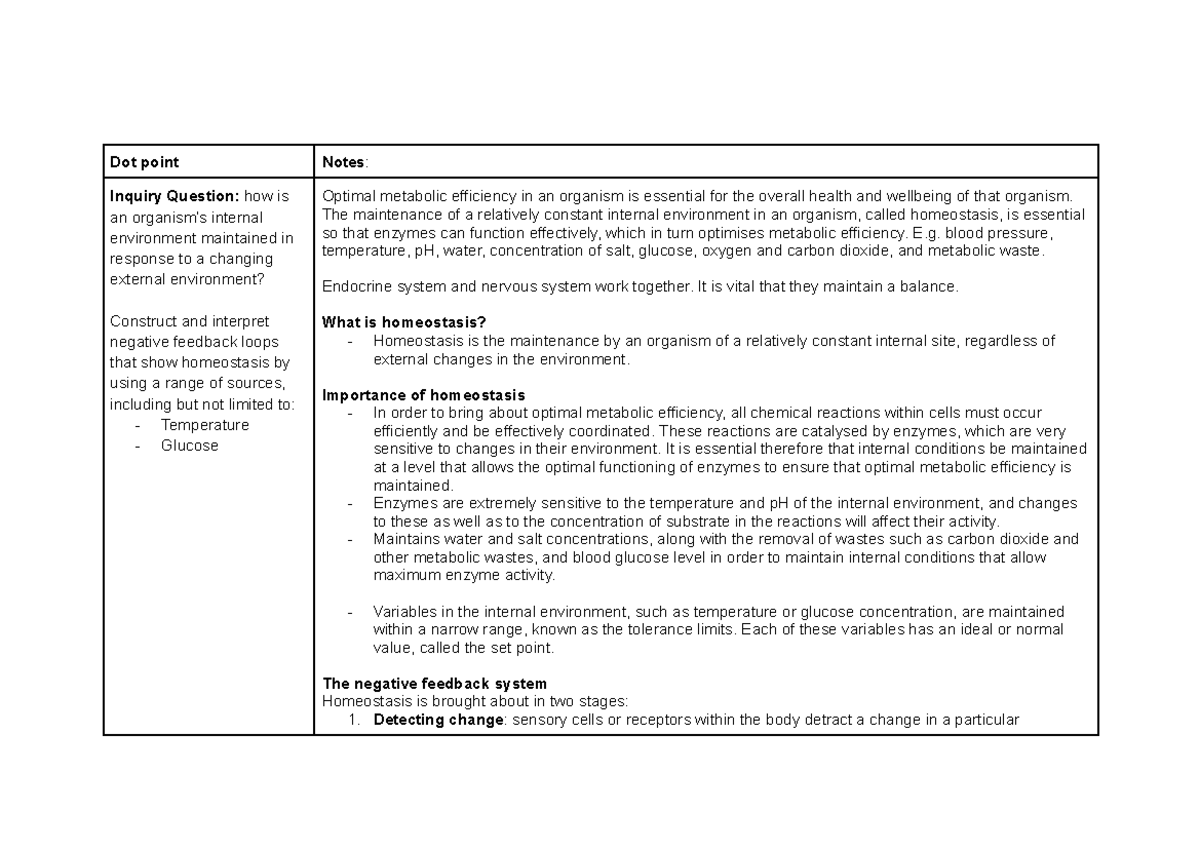 Module 8 - Non-Infectious Diseases - Dot point Notes: Inquiry Question ...