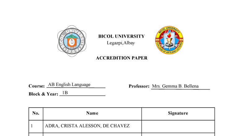 AB English Language 1B Accreditation Paper - Studocu