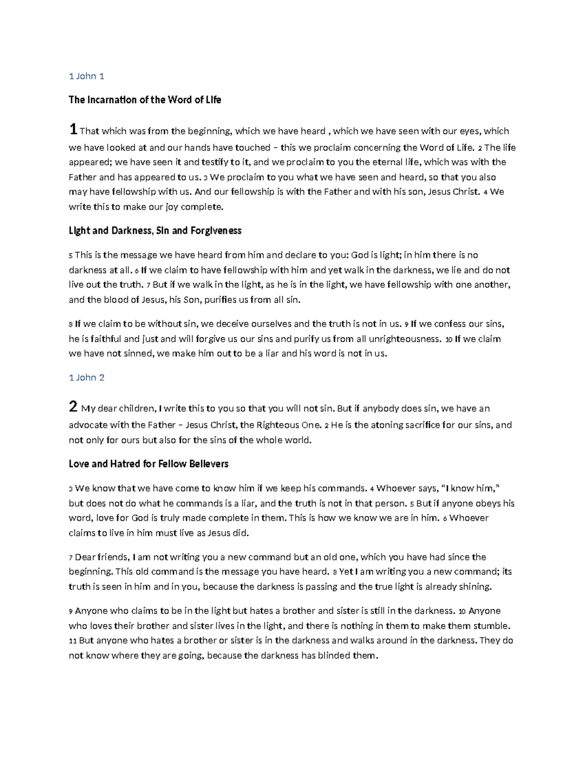 1 John & 2 John: The Incarnation, Love, and Truth in Christ - Studocu