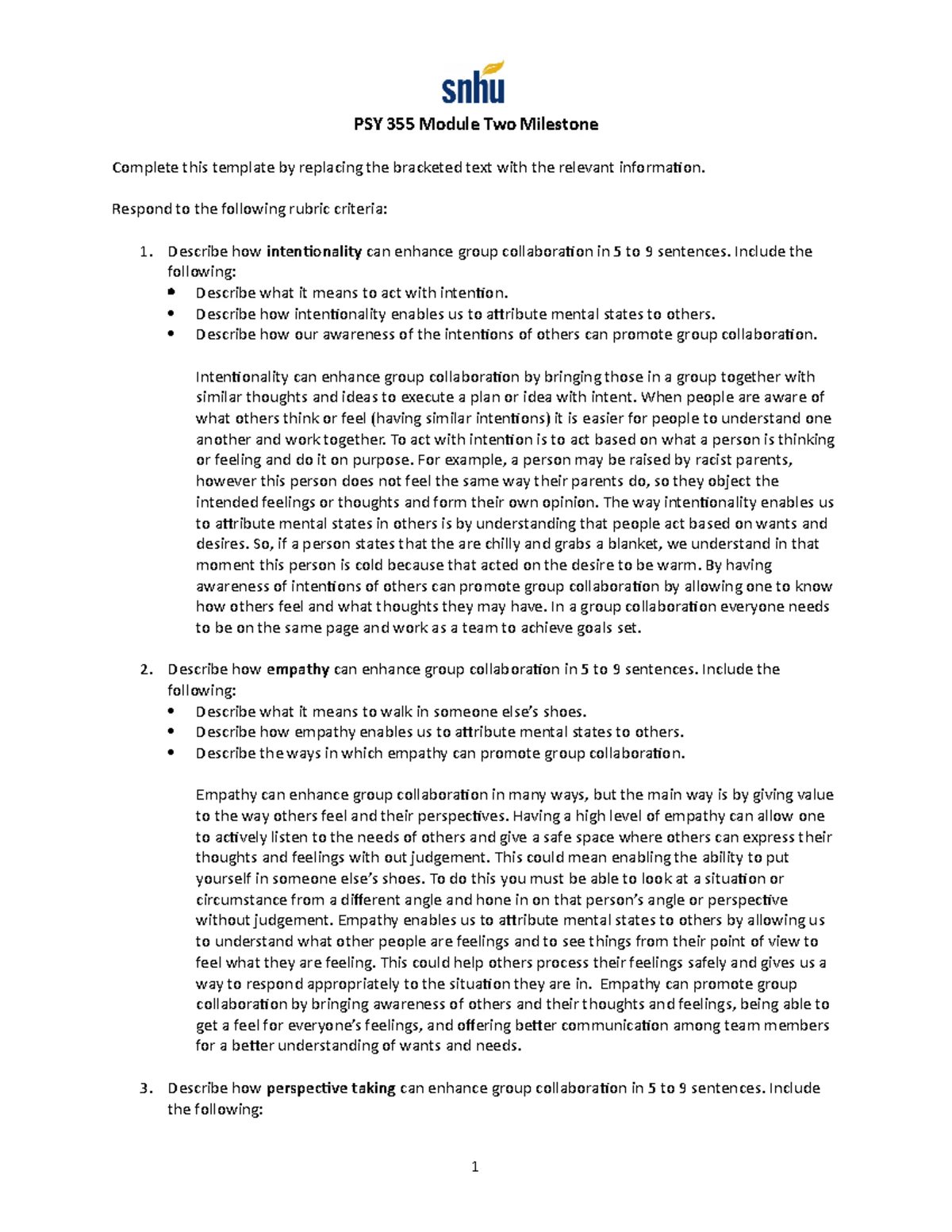 PSY 355 Module Five Milestone Activity - PSY 355 Module Five Milestone ...