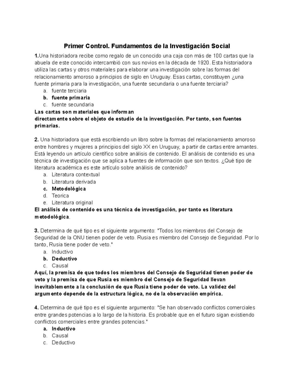 Control 1 FIS: Fundamentos de la Investigación Social y Argumentación ...