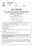Biology- Unit 3 - Grade: 12 - Victorian Certificate of Education - Studocu
