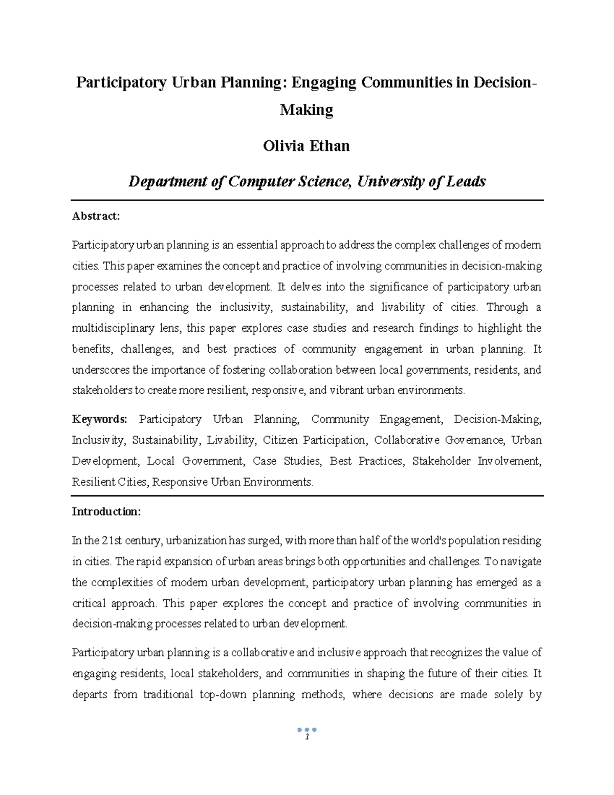 27.CS Participatory Urban Planning: Engaging Communities in Decision ...