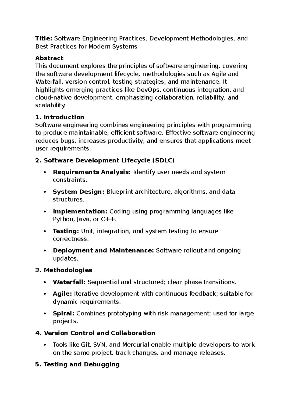 Software Engineering Practices and Methodologies (Paper 4 Notes) - Studocu