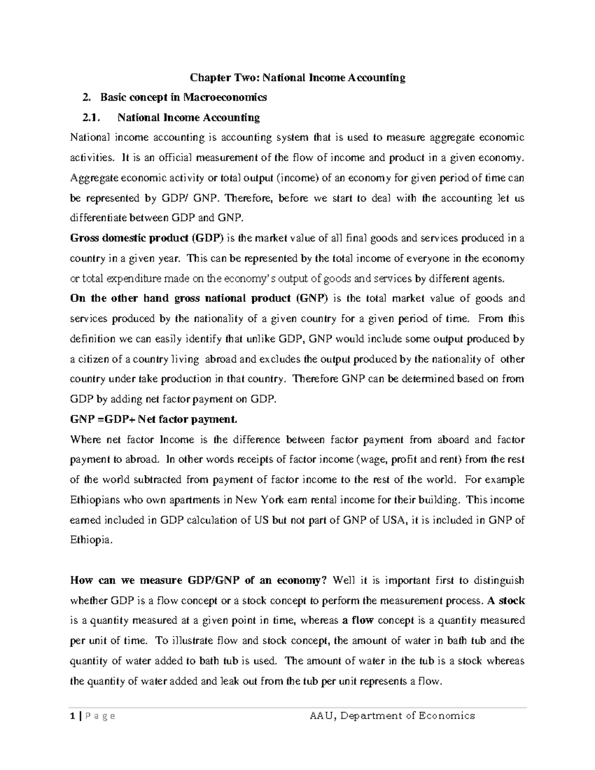 National Income Accounting: Understanding GDP & GNP Approaches (AAU ...