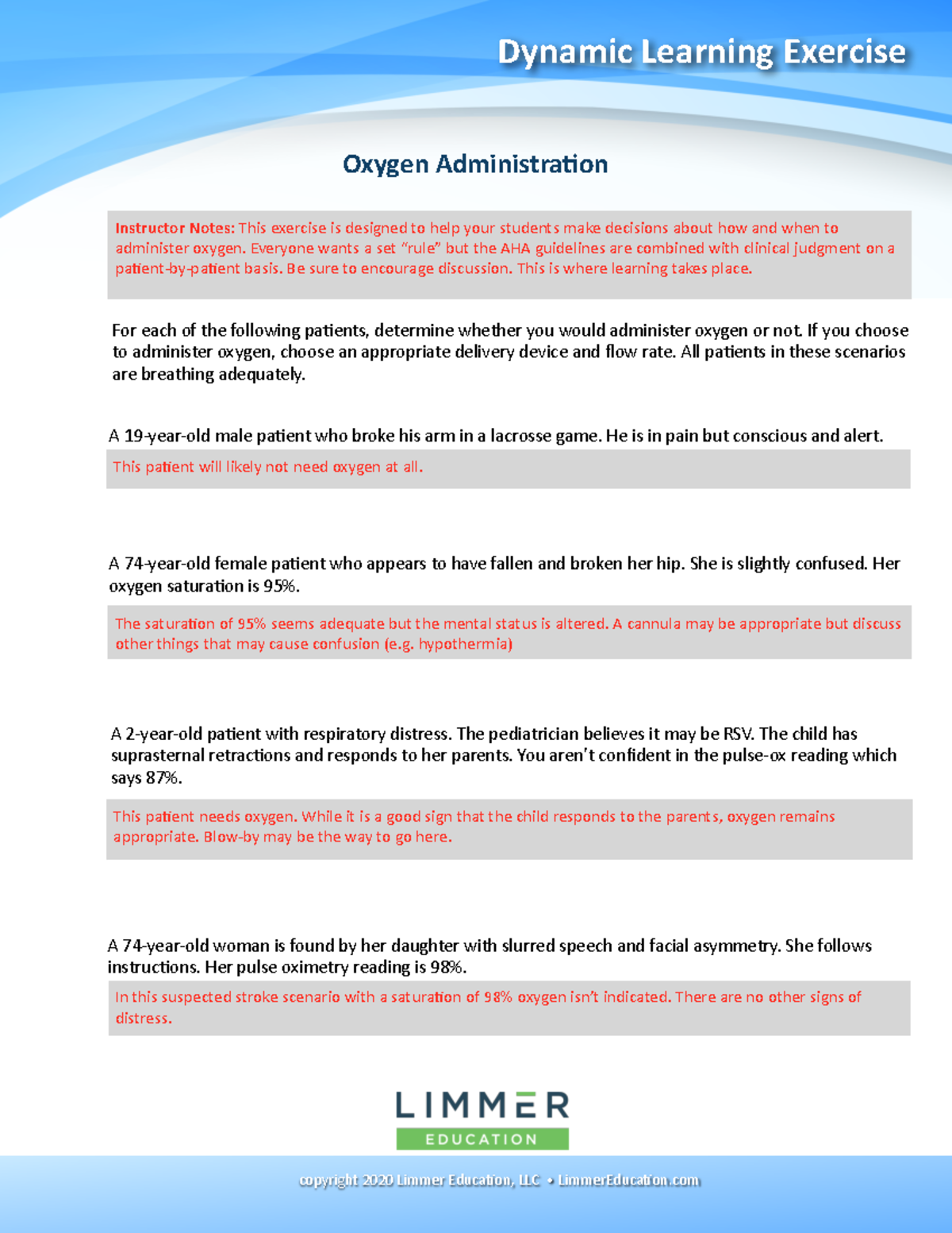 Oxygen Administration Guidelines for EMS Classroom Training - Studocu