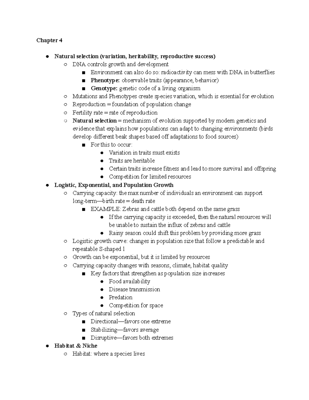 Enviro 130 Exam 1 Study Guide: Natural Selection & Ecosystem Dynamics ...