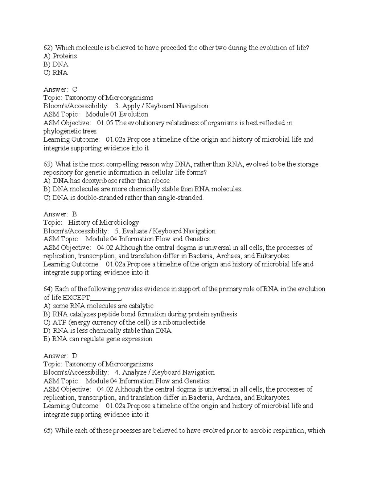 Test Bank: Prescott's Microbiology 12th Ed. (ASM) - Evolution ...