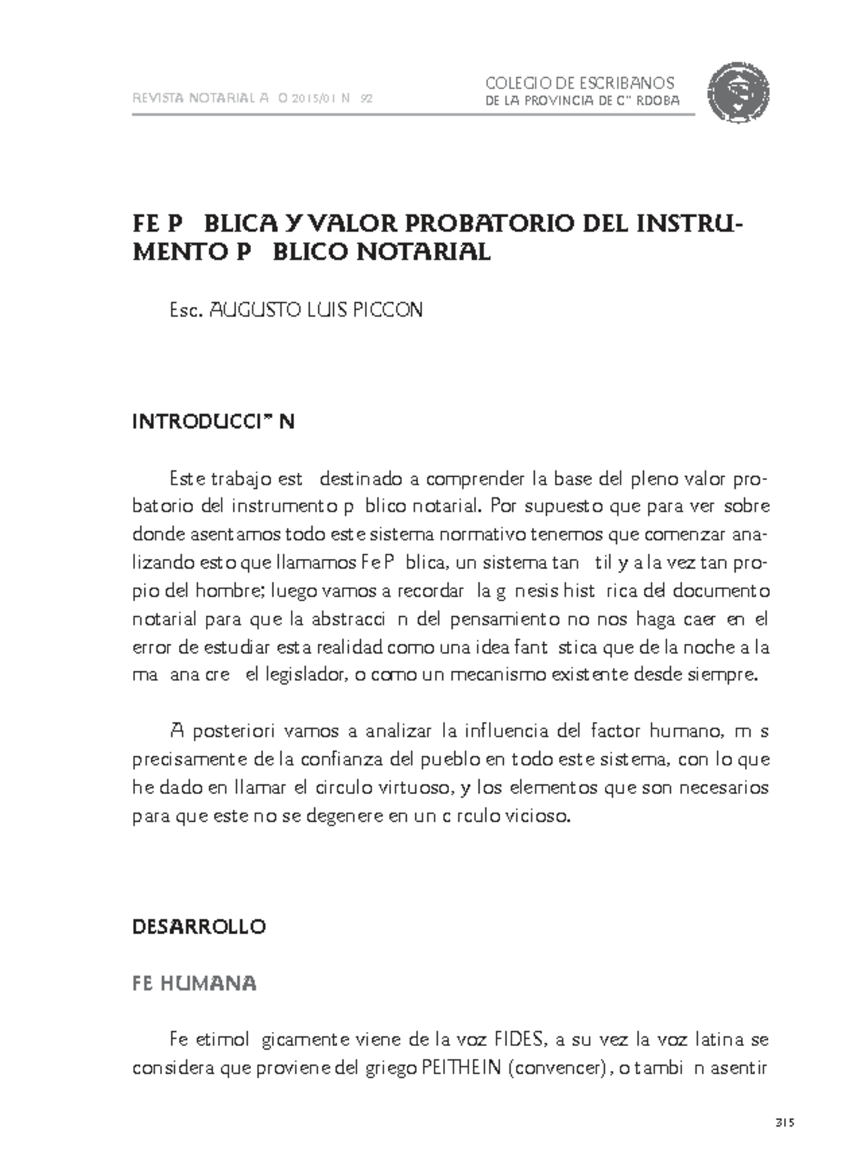 La Fe Pública Notarial: Valor Probatorio y Confianza en el Sistema ...