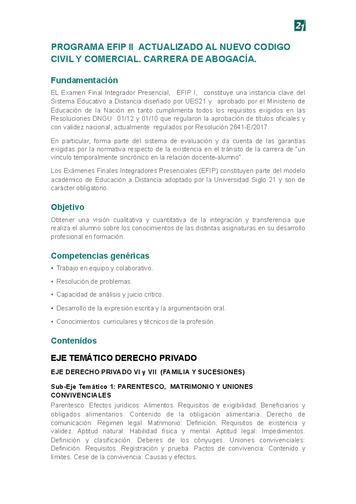 Programa EFIP II: Examen Final Integrador en Derecho Civil y Comercial ...