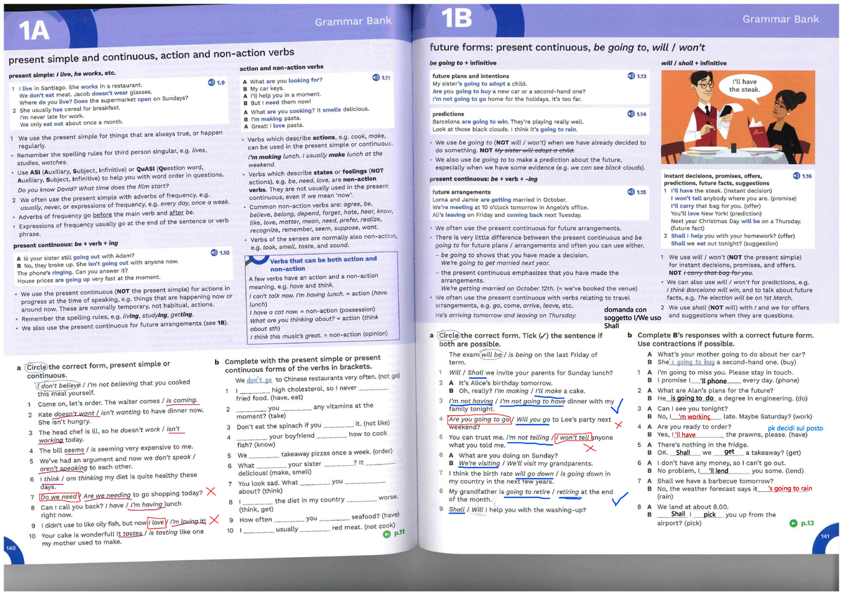 Grammar 1A 1B: Future Forms and Present Tenses Overview - Studocu