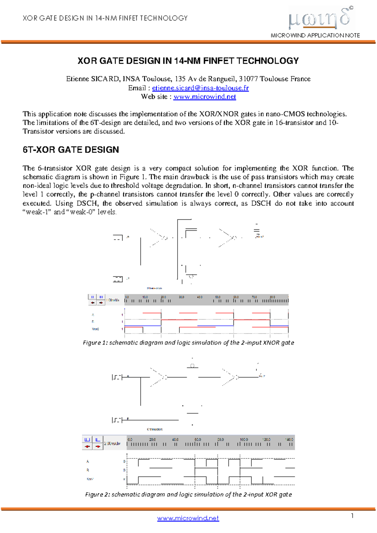 XOR Gate Design in 14-nm FinFET Tech - Application Note - Studocu