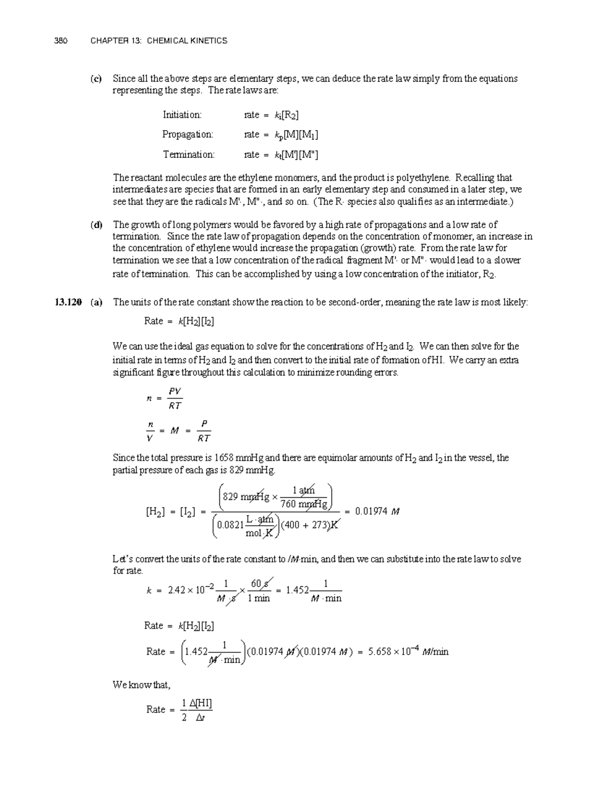 380 CHEMISTRY CHAPTER 13: CHEMICAL KINETICS SOLUTIONS - Studocu