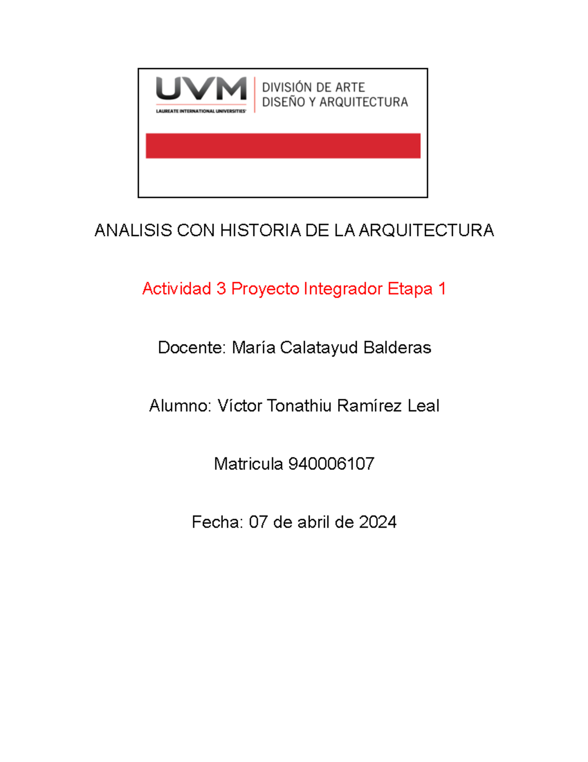 A3 VTRL - PROYECTO INTEGRADOR ETAPA 1 - ANALISIS CON HISTORIA DE LA ...
