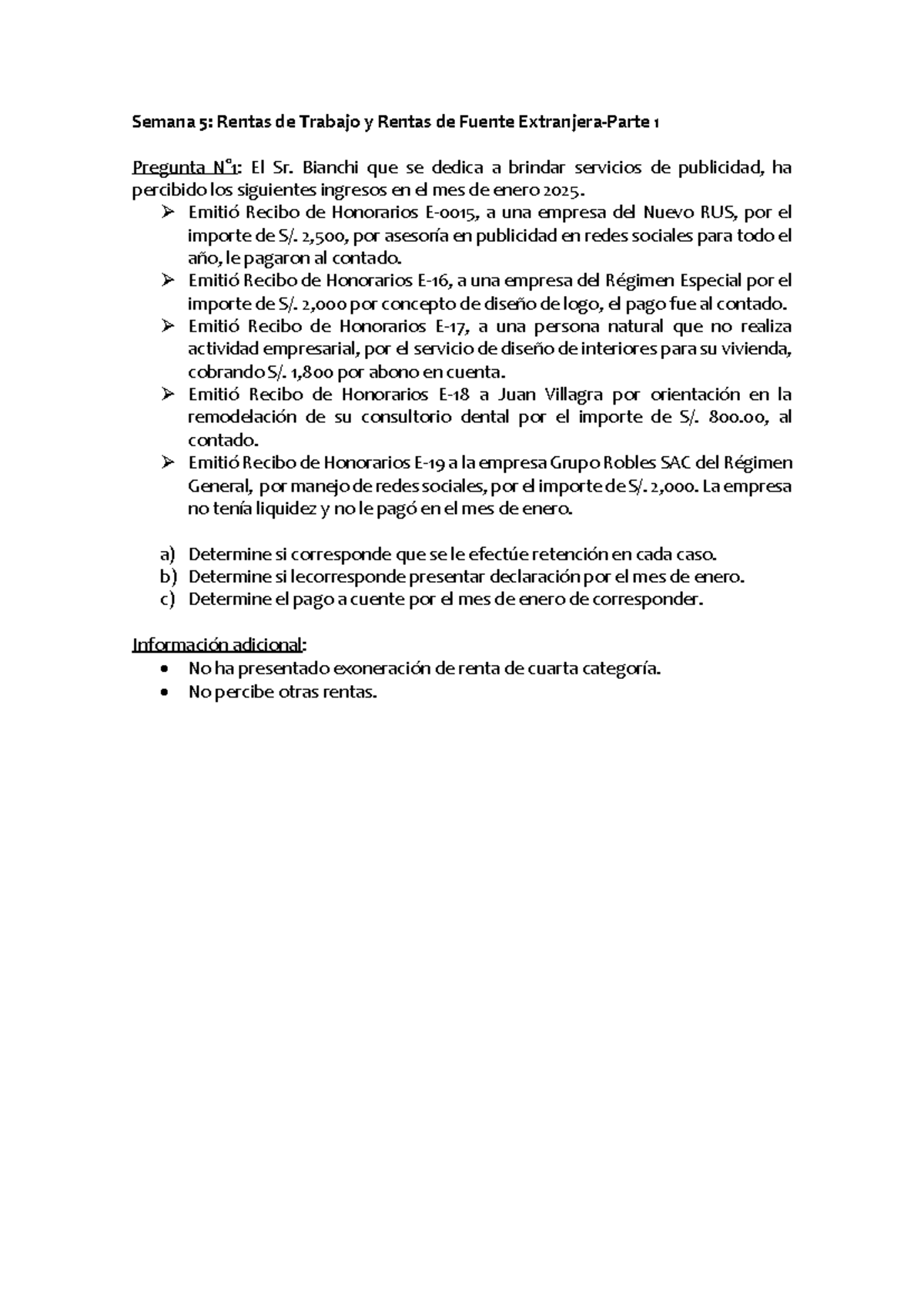 Semana 5: Rentas de Trabajo y Cálculo de Retenciones 2025 - Studocu