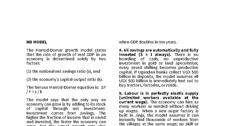 Growth Models (ECON 101): Personal Notes on Economic Theories - Studocu