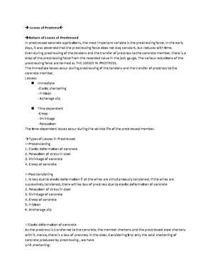 Losses of Prestress sample problem - Example 1 A prestressed concrete ...