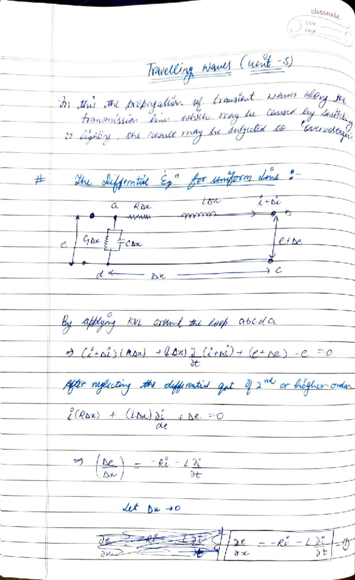 Unit 5: Notes on Travelling Waves and Surge Resistance - Studocu