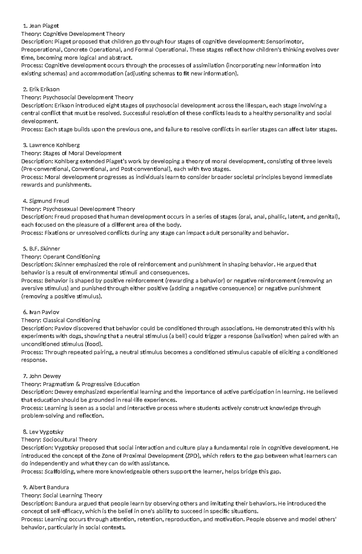 Theories of Learning and Development - LET Overview and Insights - Studocu