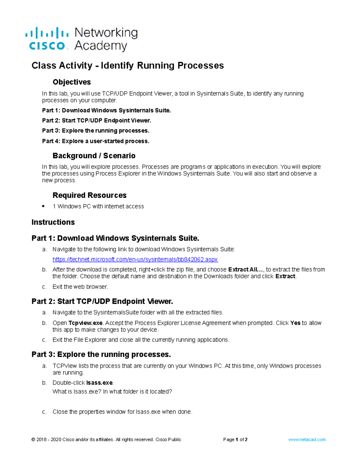 3.0.3 Class Activity - Identify Running Processes - Class Activity ...