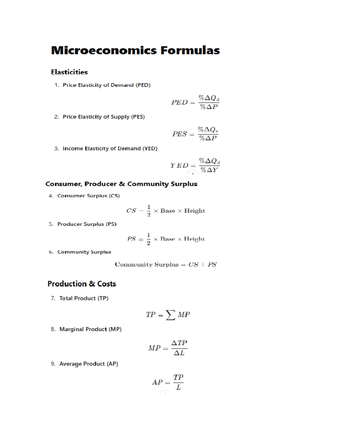 Economic Formulas for Inflation & Multiplier Effects - Paper 3 - Studocu