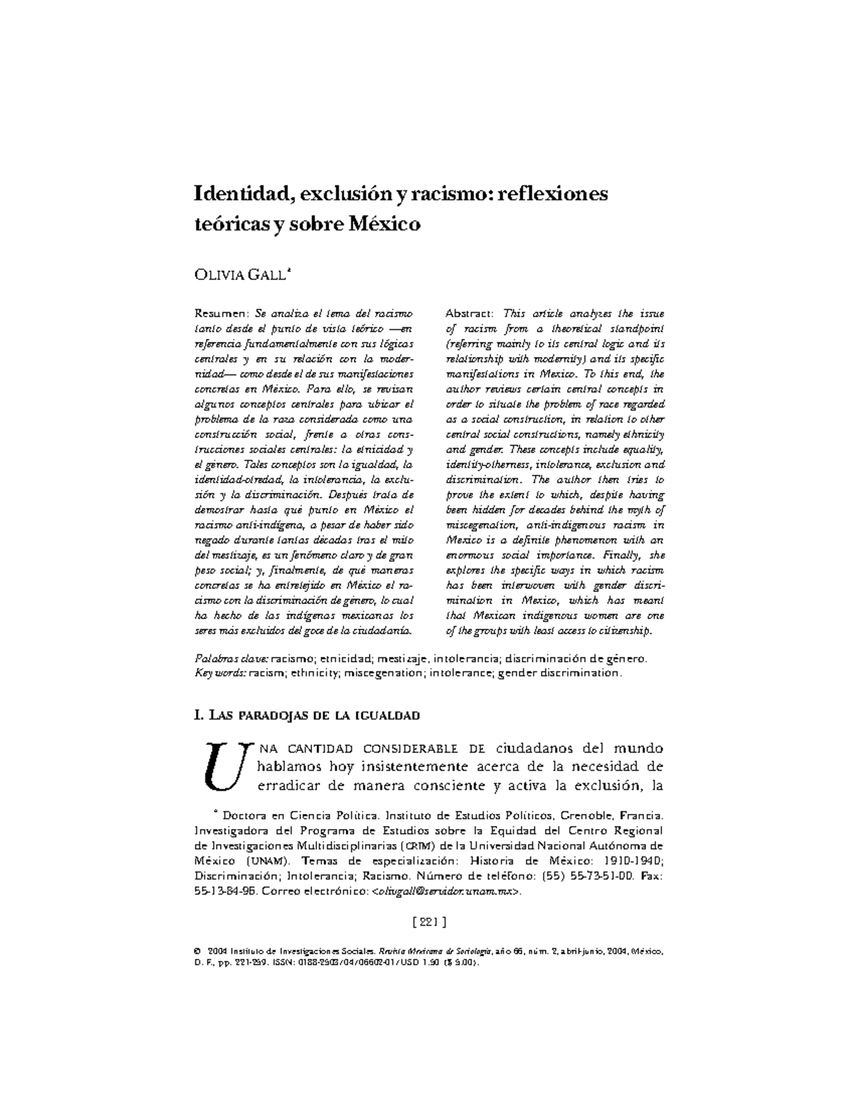 LM1.1 Reflexiones sobre Identidad, Exclusión y Racismo en México - Studocu