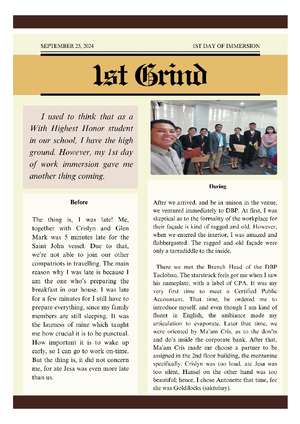 PRE- Immersion- LessonsWo - WORK IMMERSION – AY 2024 2025 COURSE ...