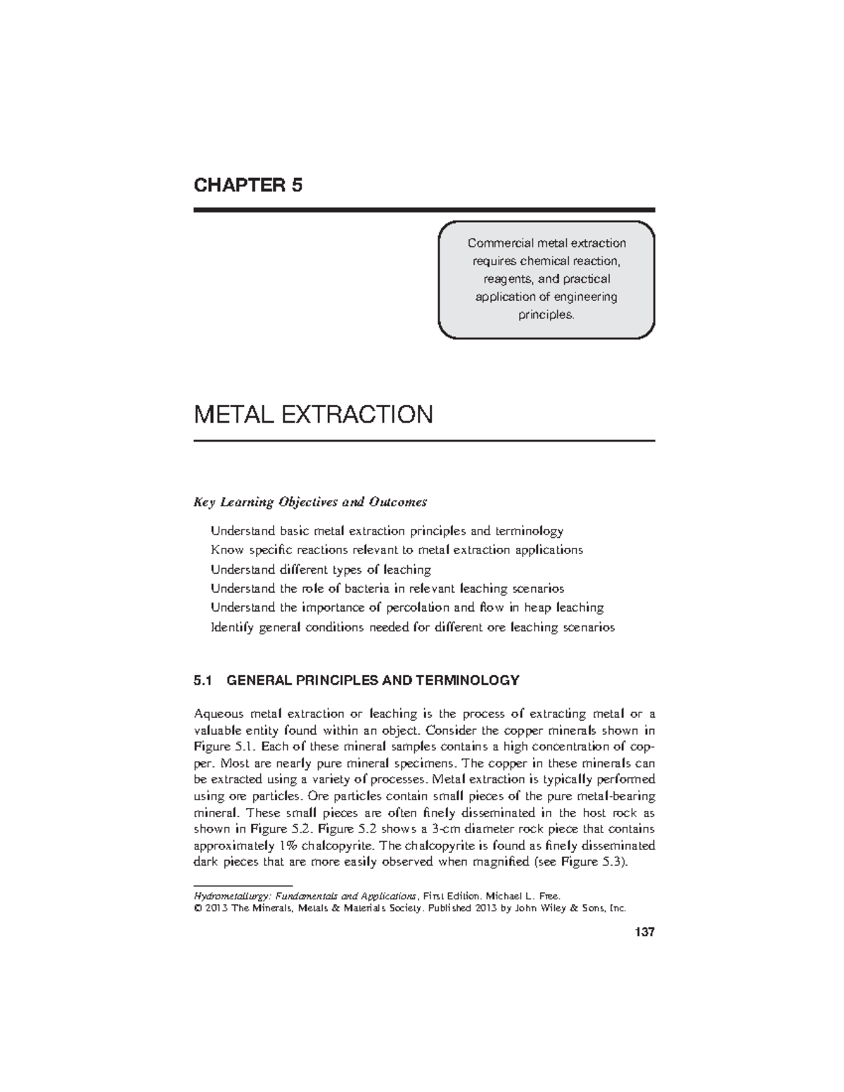 CHAPTER 5: Principles of Metal Extraction and Leaching Techniques - Studocu