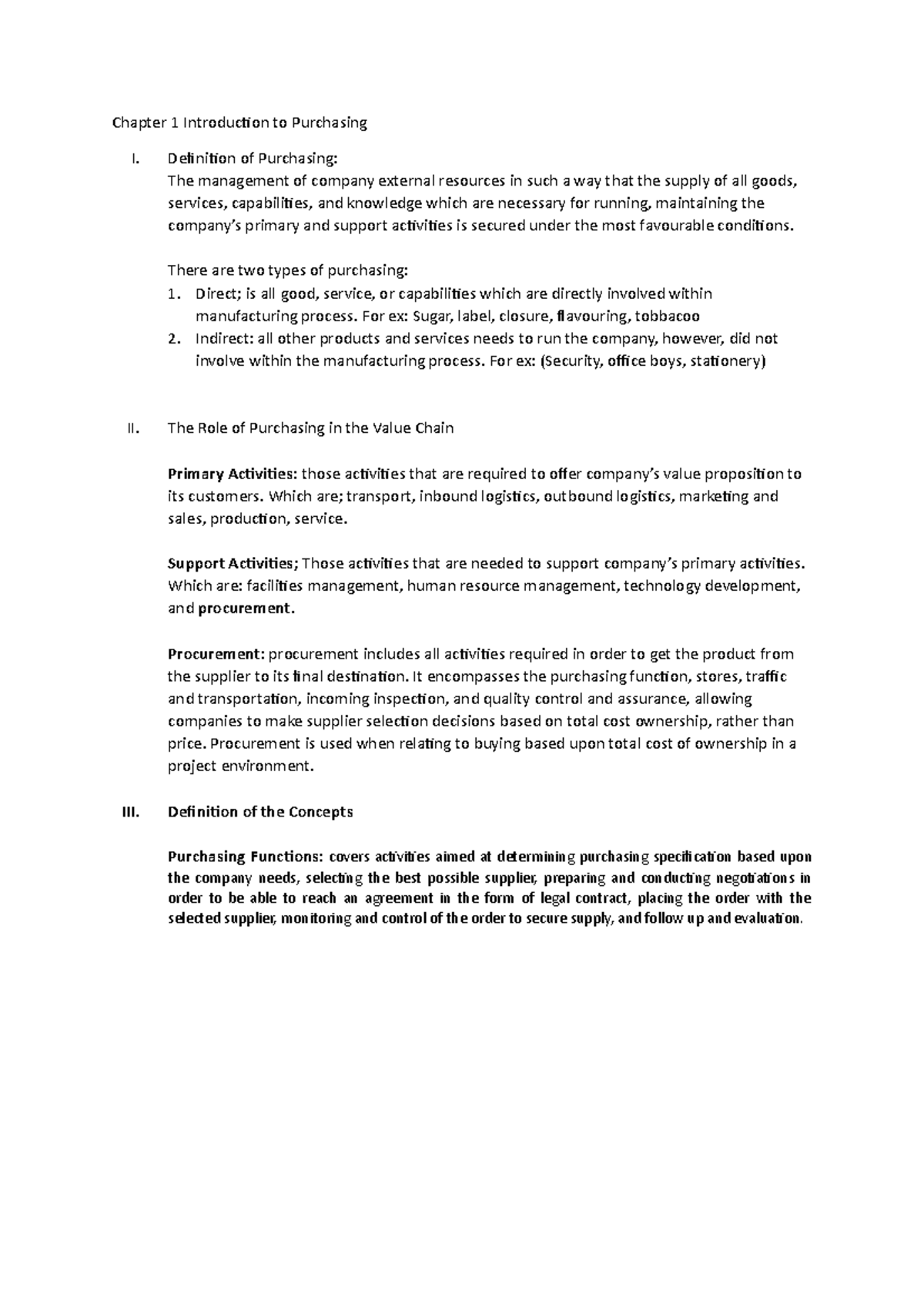 Purchasing Management Concepts: Chapter 1 Overview and Key Insights ...