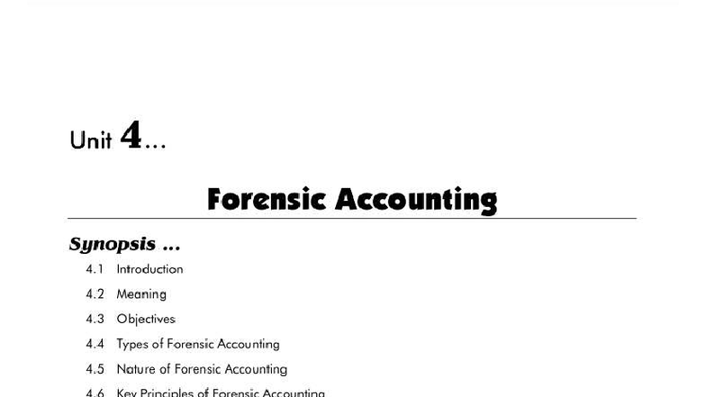 Ch-4 Forensic Accounting Overview - Corporate Accounting (SYBCOM) - Studocu