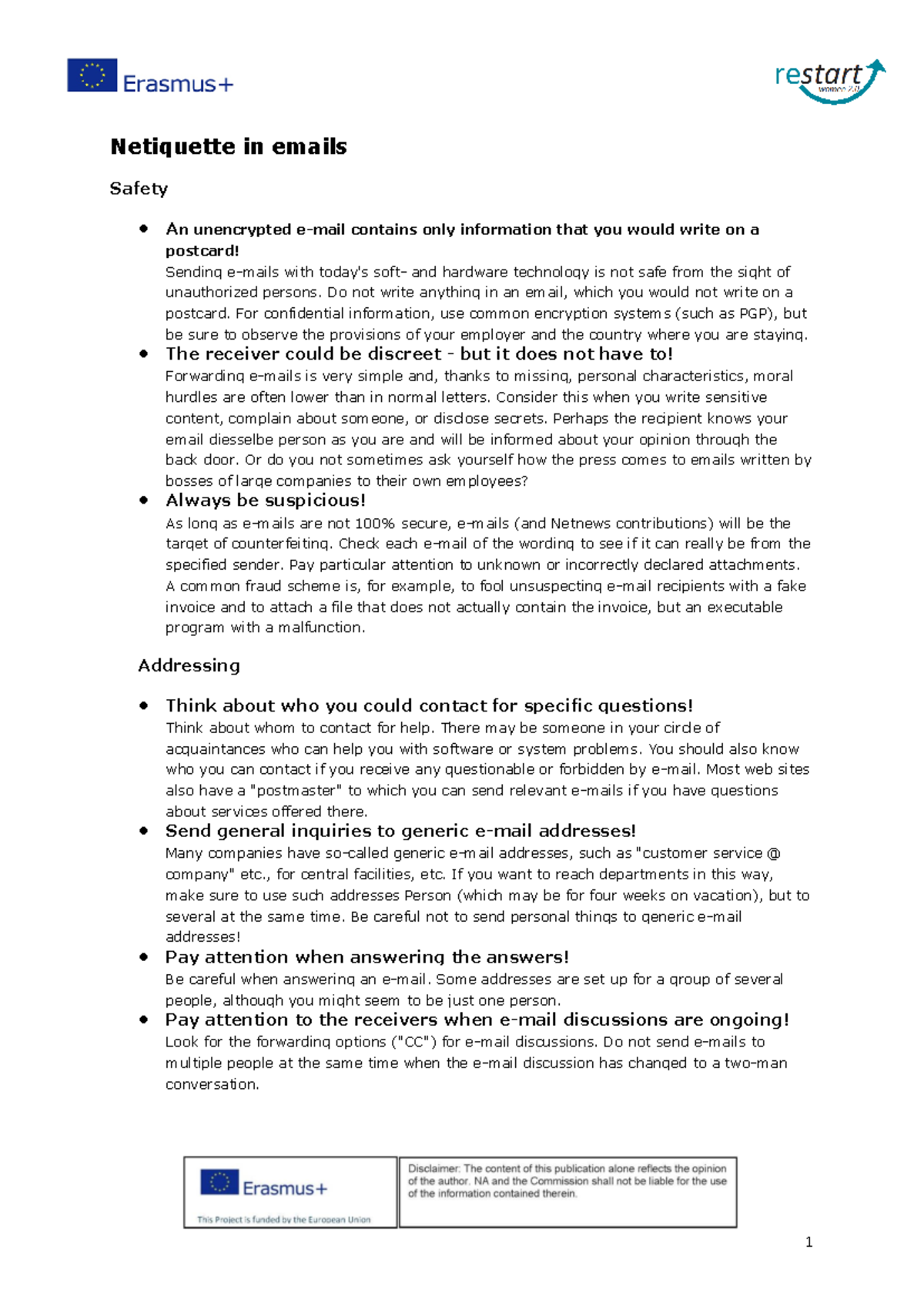 Netiquette Guidelines for Email Communication (ENG 101) - Studocu