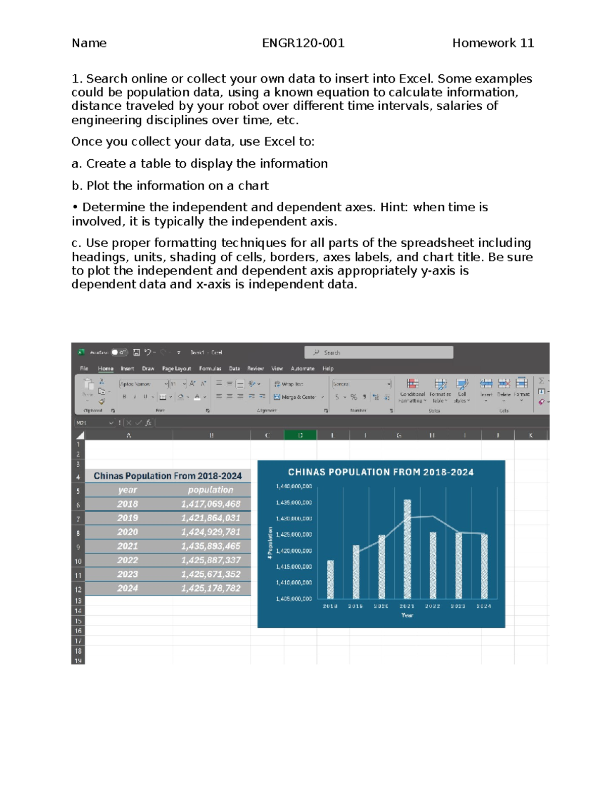 Homework 11 - Search online or collect your own data to insert into ...