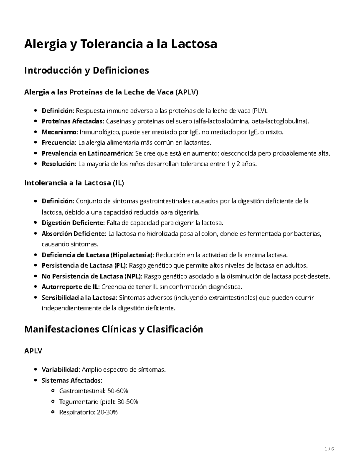 Alergias e Intolerancias a la Lactosa y Proteínas de la Leche (APLV ...
