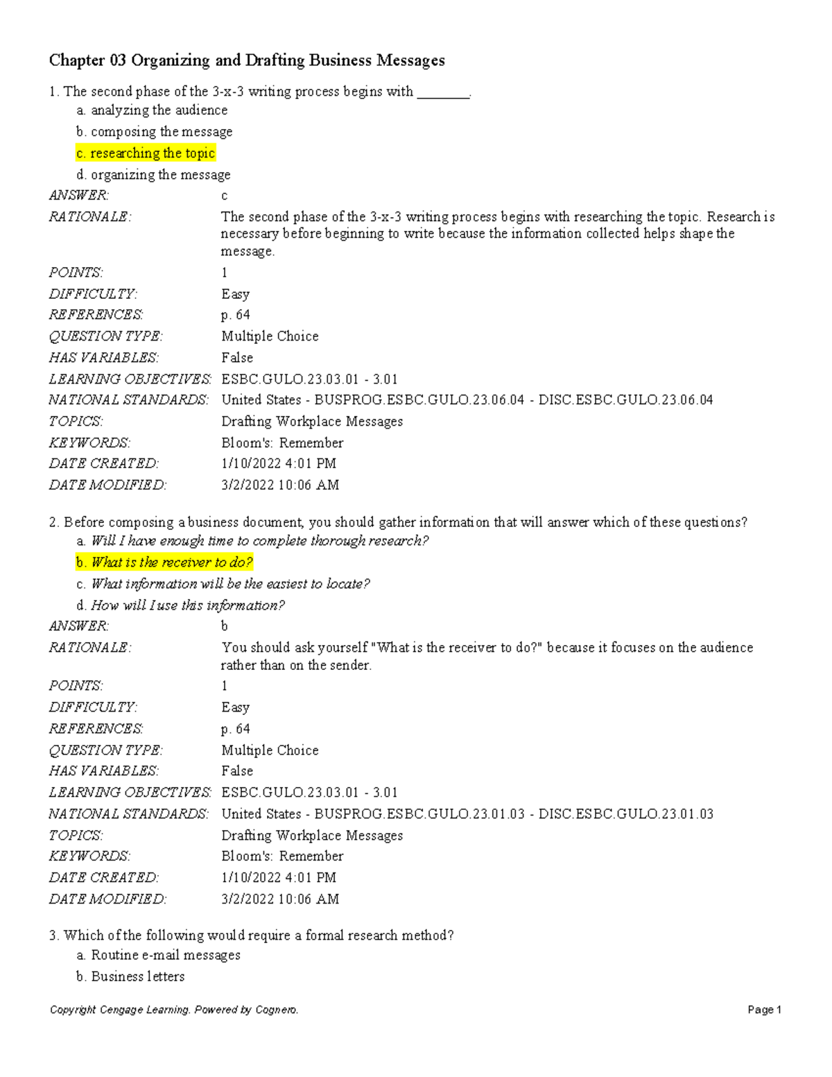 Chapter 03 Organizing and Drafting Business Messages - The second phase ...
